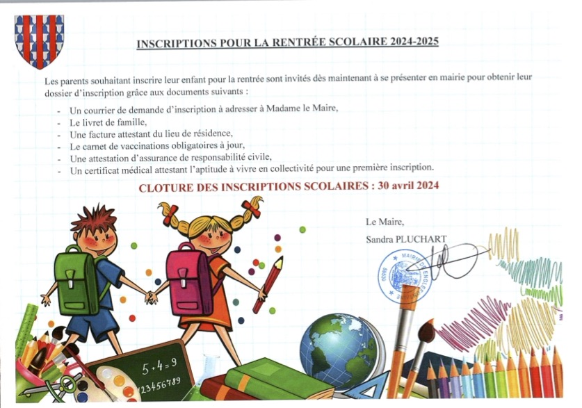 Inscription École Jules Copin - Englefontaine